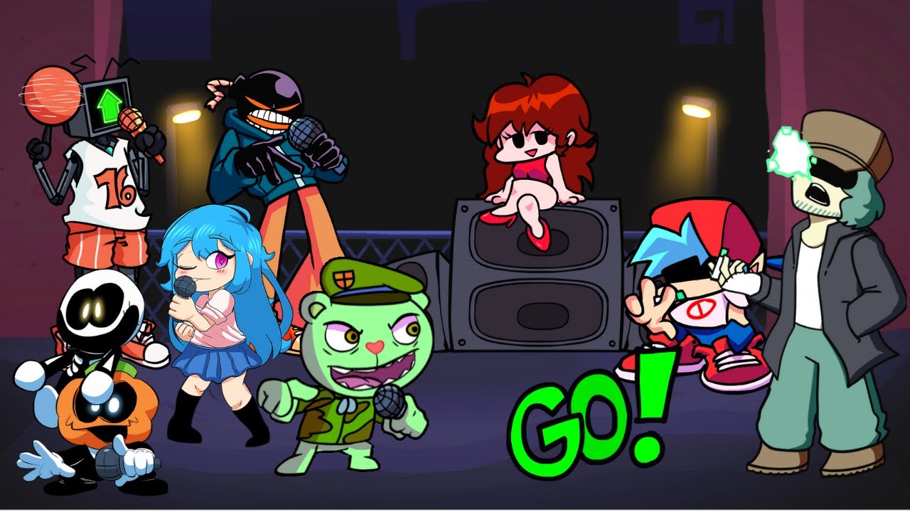 Friday Night Funkin' - "Nerves" but Different Characters Sings It - YouTube