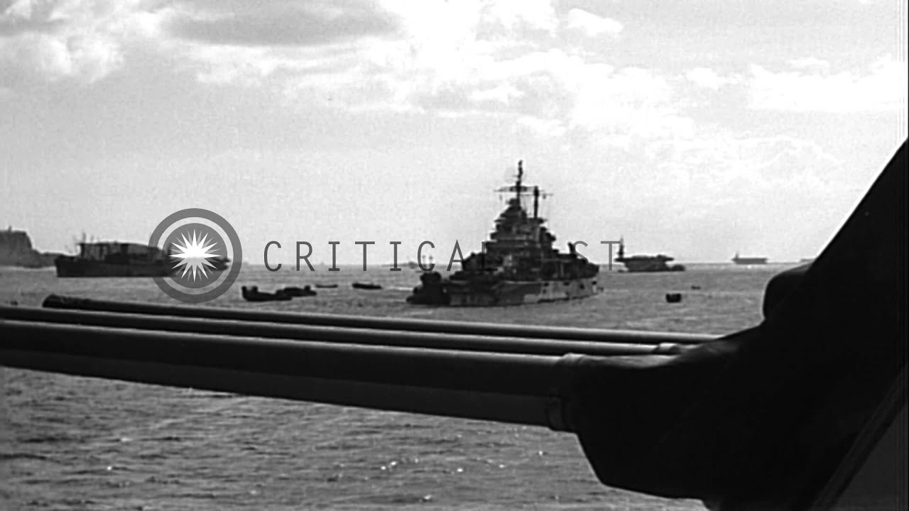 USS Pittsburgh (CA-72) enters harbor after being damaged by a typhoon ...