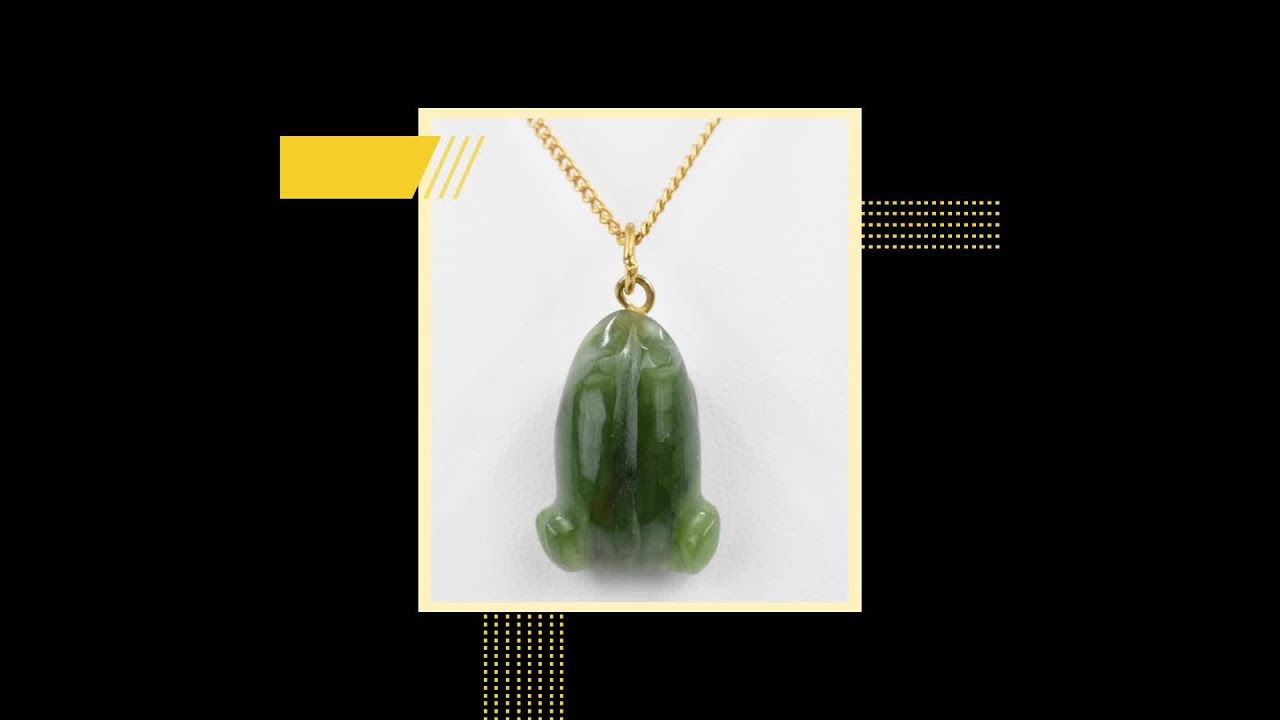 12k Yellow Gold Fill Nephrite Jade Frog Pendant with 18" Chain - YouTube