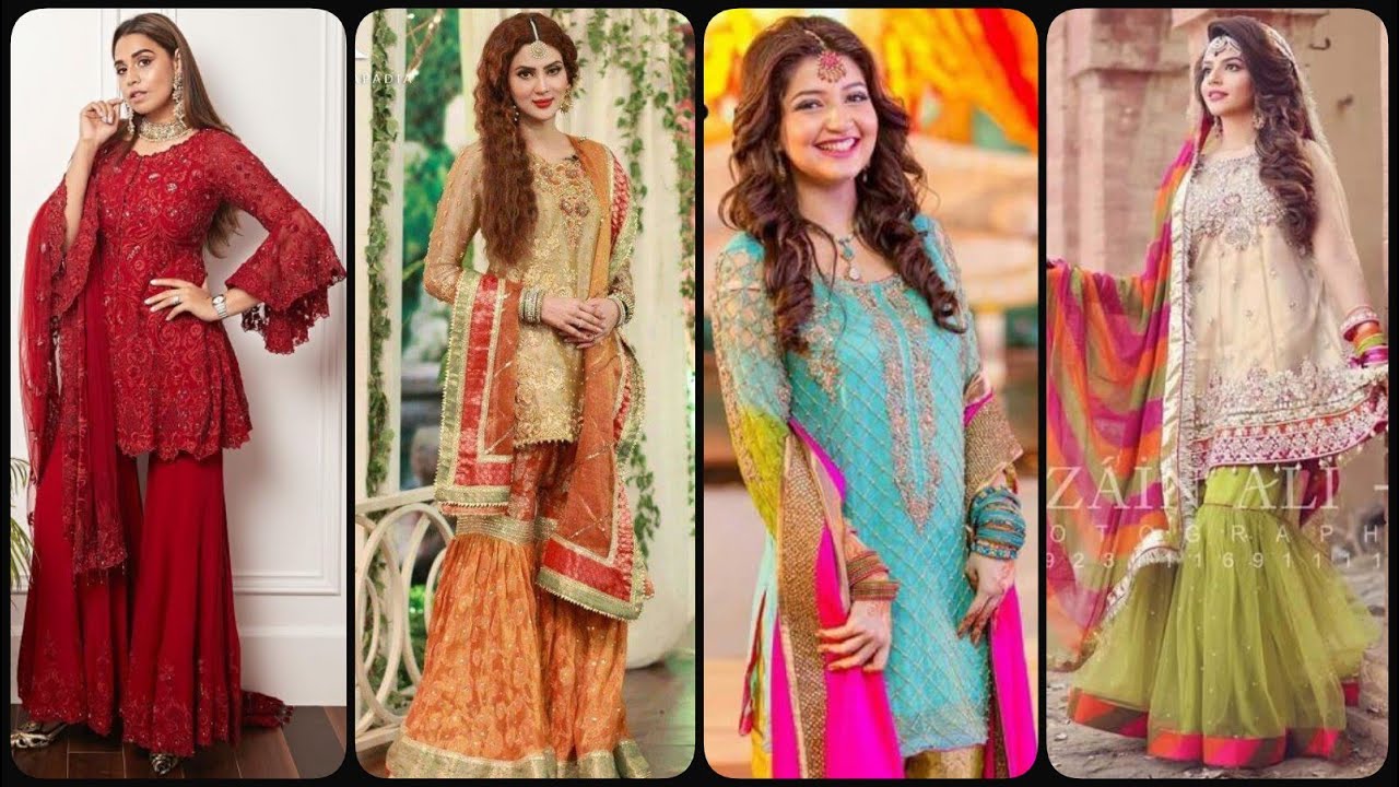 Very Attractive & Beautiful Bridal Sharara Dress Designs Collections ...