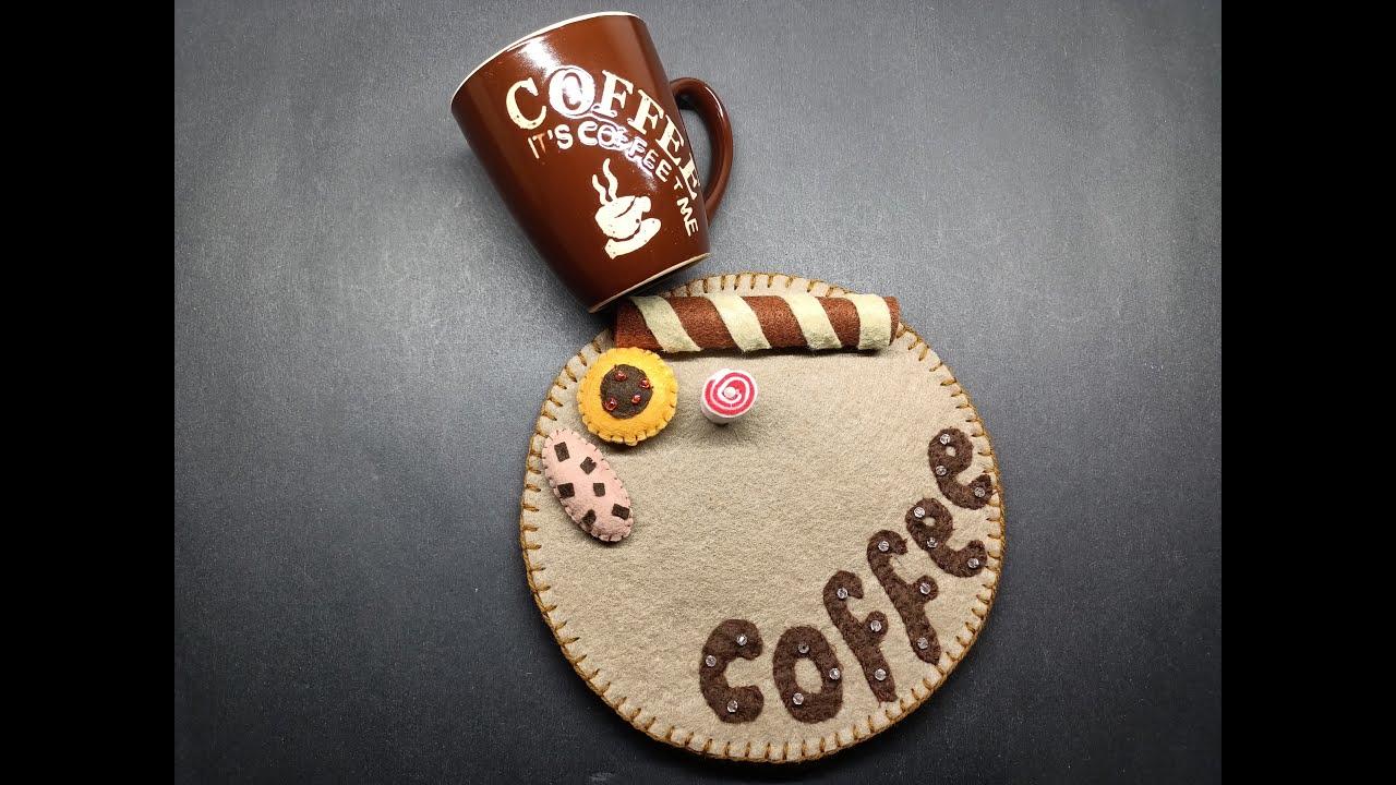 Making Coffee Coasters. A nice work with felt for coffee lovers. DIY ...