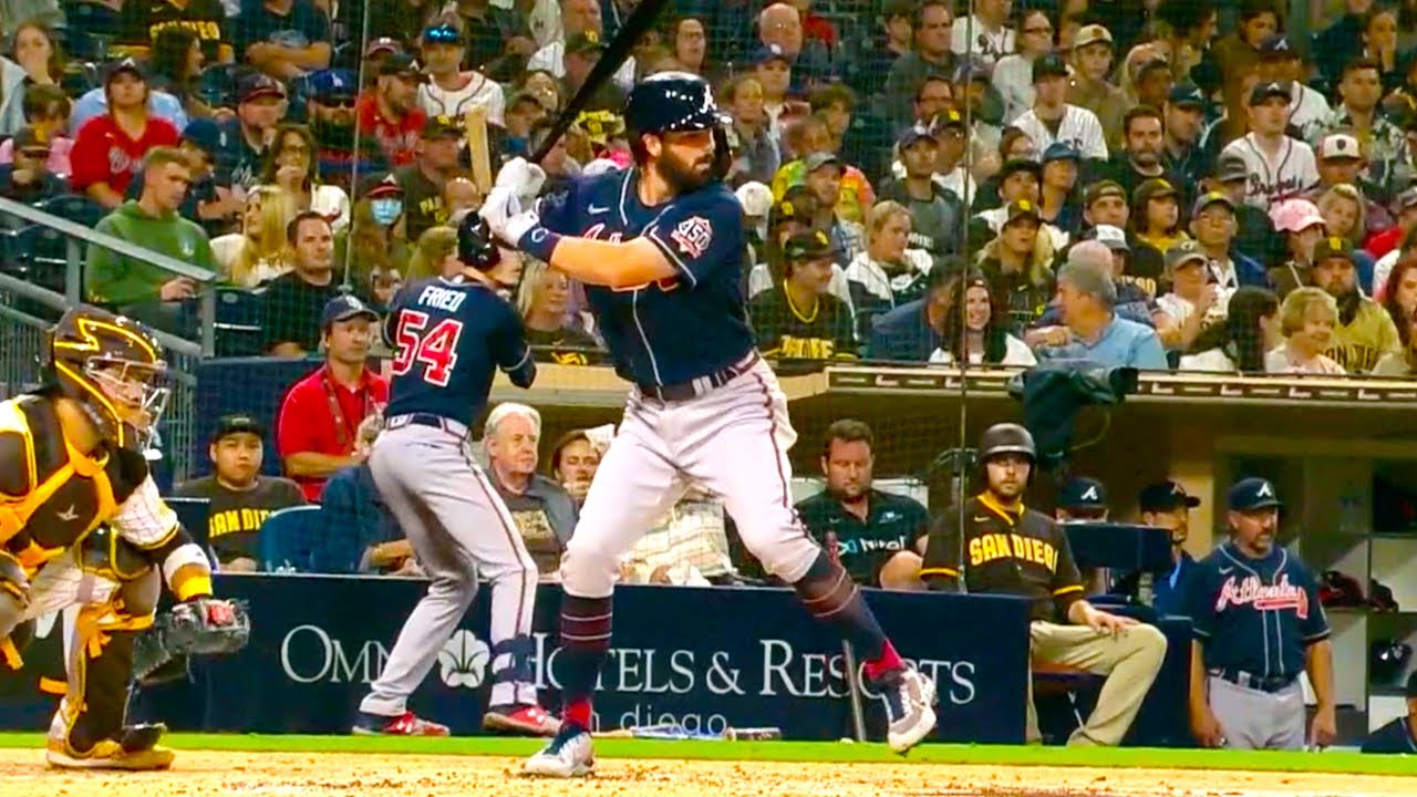 Dansby Swanson Slow Motion Baseball Swing Hitting Mechanics Home Run ...