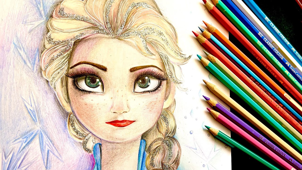 ELSA Drawing || Disney Princess Drawing &Art || Frozen - YouTube
