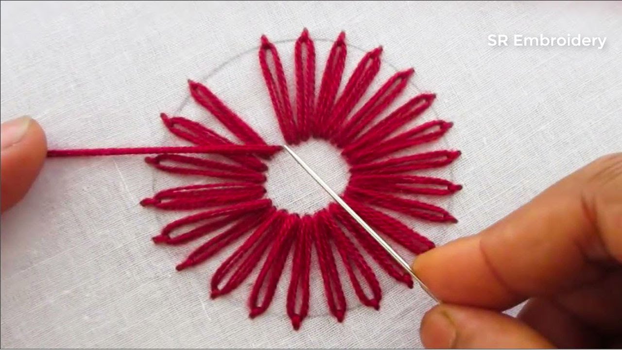 Easy Hand Embroidery Circle Flower Design Amazing Circle Flower ...