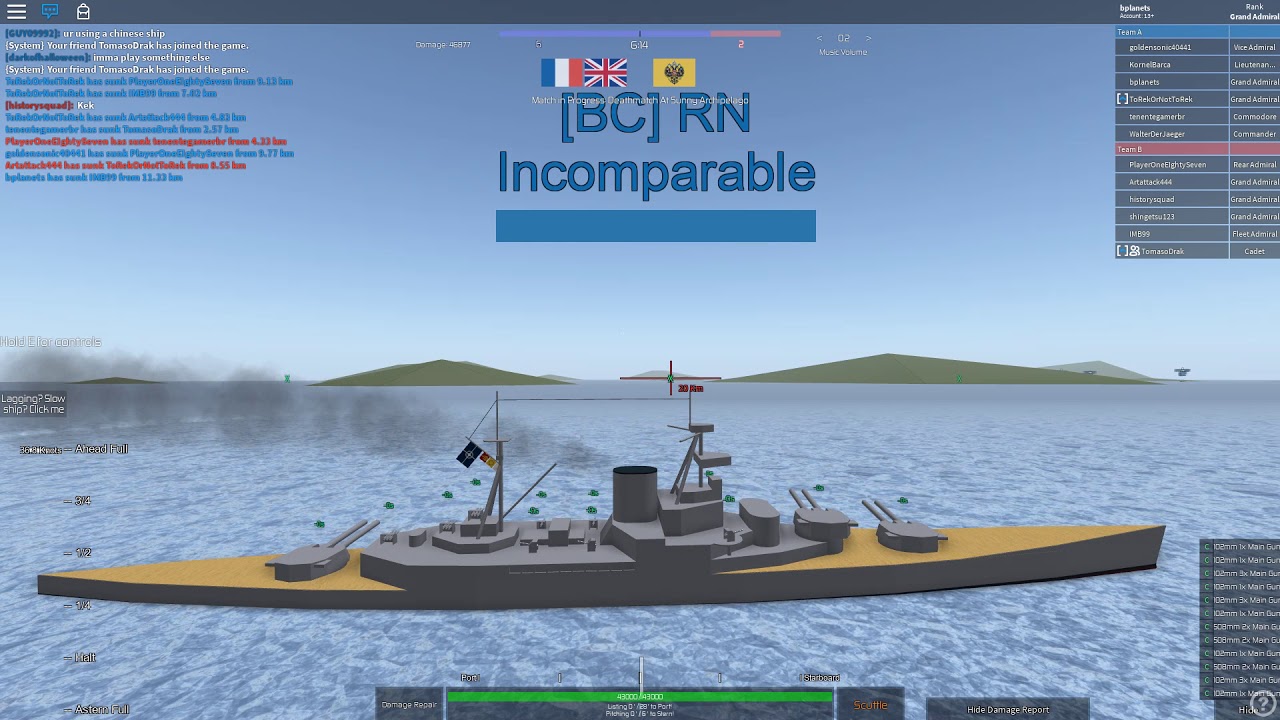 Roblox: Naval 1918 HMS INCOMPARABLE Review! - YouTube