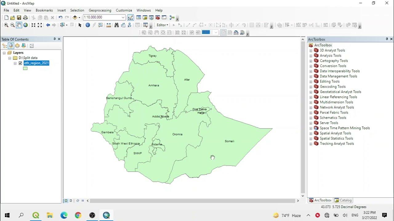How To Split Layers Features Or Shapefiles Using Arcgis Youtube
