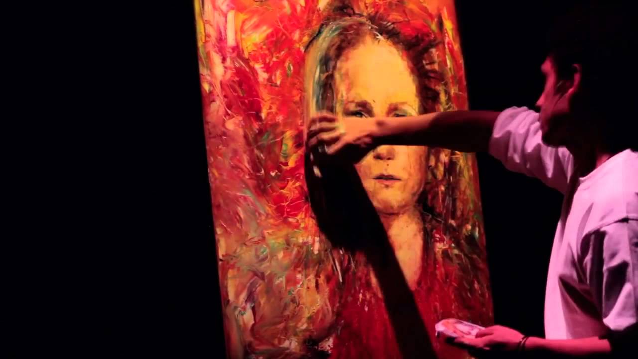 Portrait Painting live in Off Broadway Musical 'Feather' - Jeffry ...