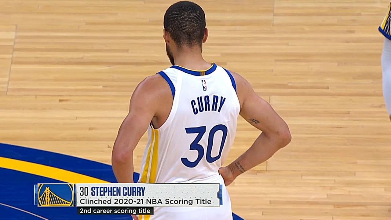 Stephen Curry Hits Step-Back 3 & Clinches 2020-21 NBA Scoring Title ...