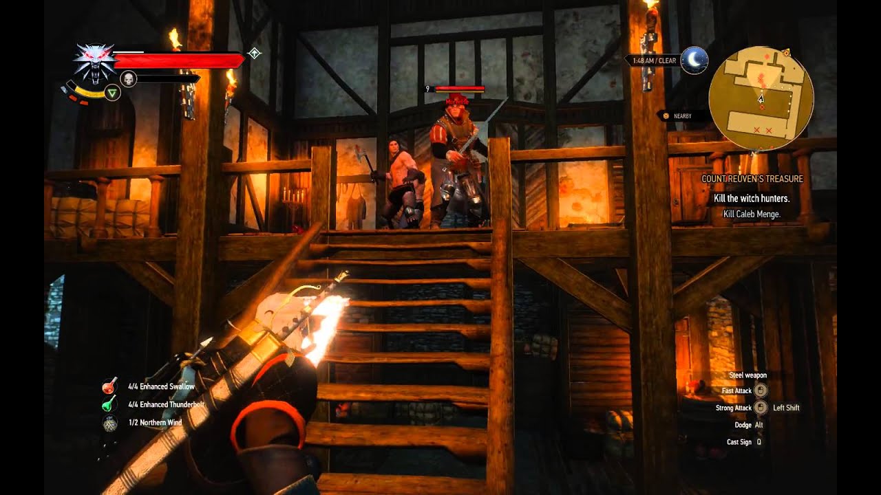 Witcher 3 The Wild Hunt : Temple Guard HQ fighting scene - YouTube