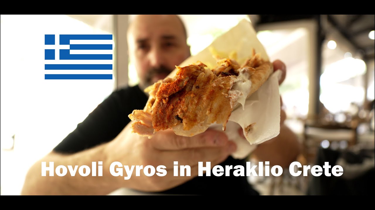 Gyros pita at Hovoli in Crete!!! (English subtitles) - YouTube