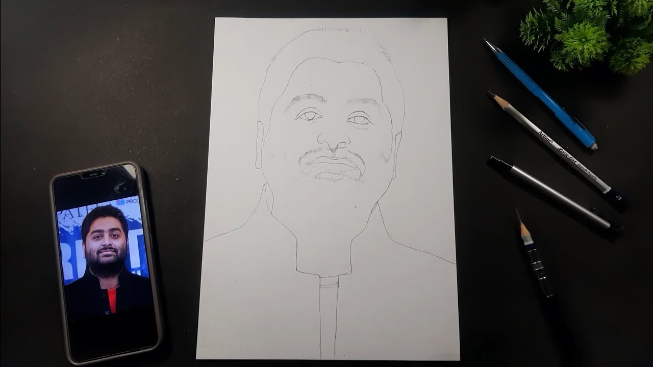 Arijit singh Drawing।। step by step ।। learn easily ( tutorial video )💕 ...