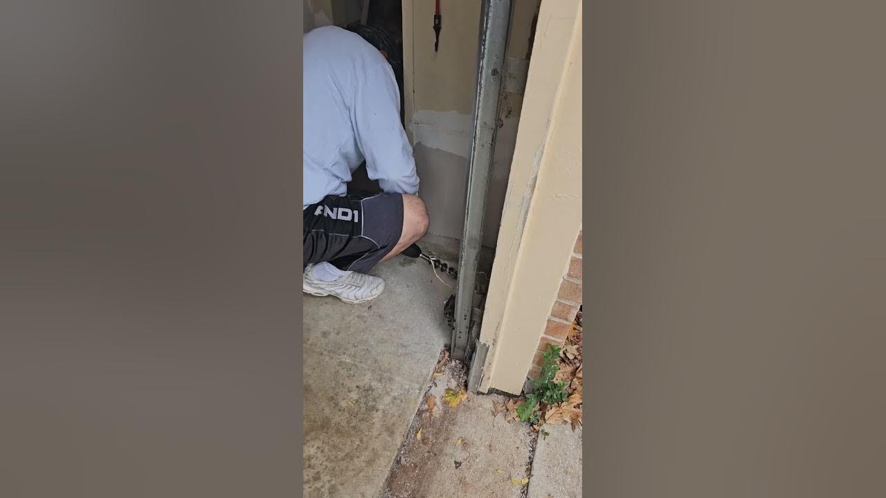 drilling for the Overflow line line hot water tank - YouTube