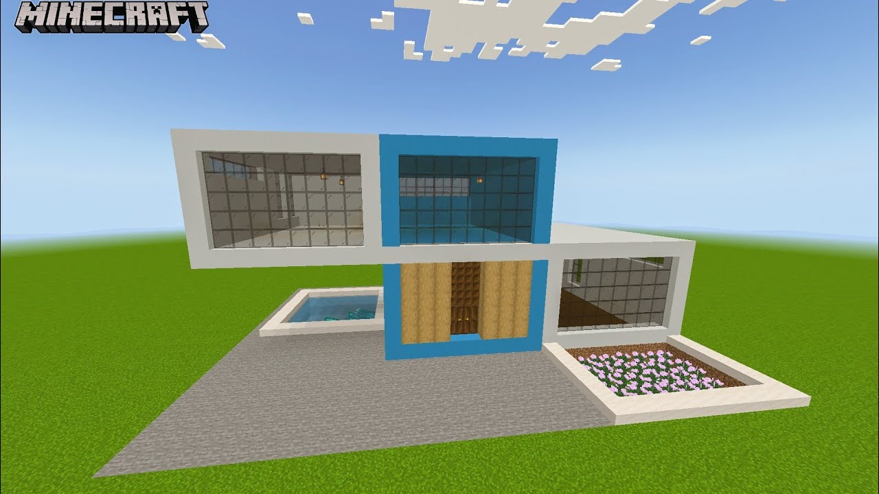 SIMPLE MODERN HOUSE BUILD IN MINECRAFT #viral #trending - YouTube