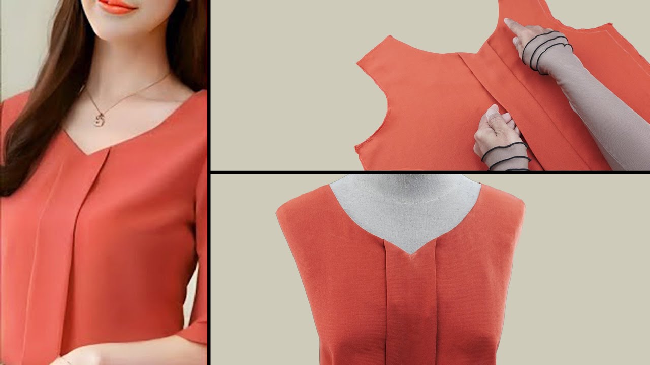 Do This When Sewing Round Neck⭐️Fast And Easy Beautiful V - YouTube