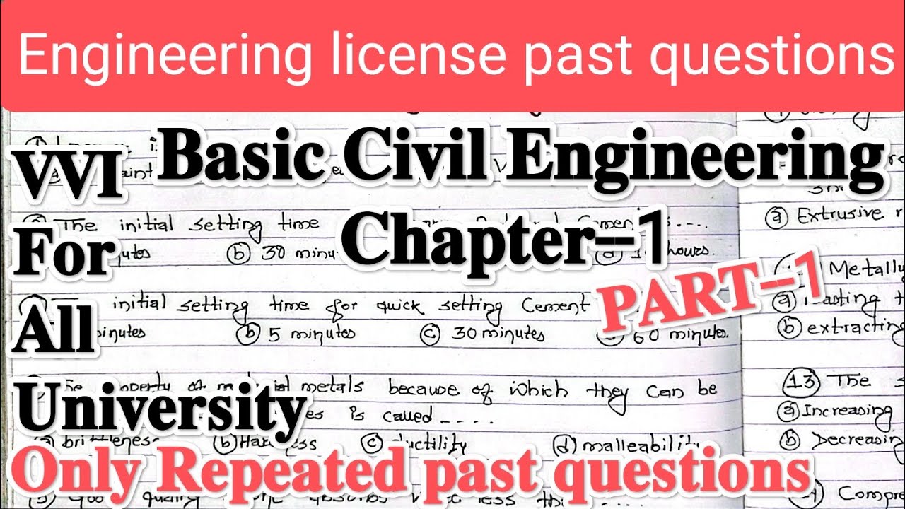 Engineering license past questions || Basic Civil Eng.Chapter-1|| NEC ...