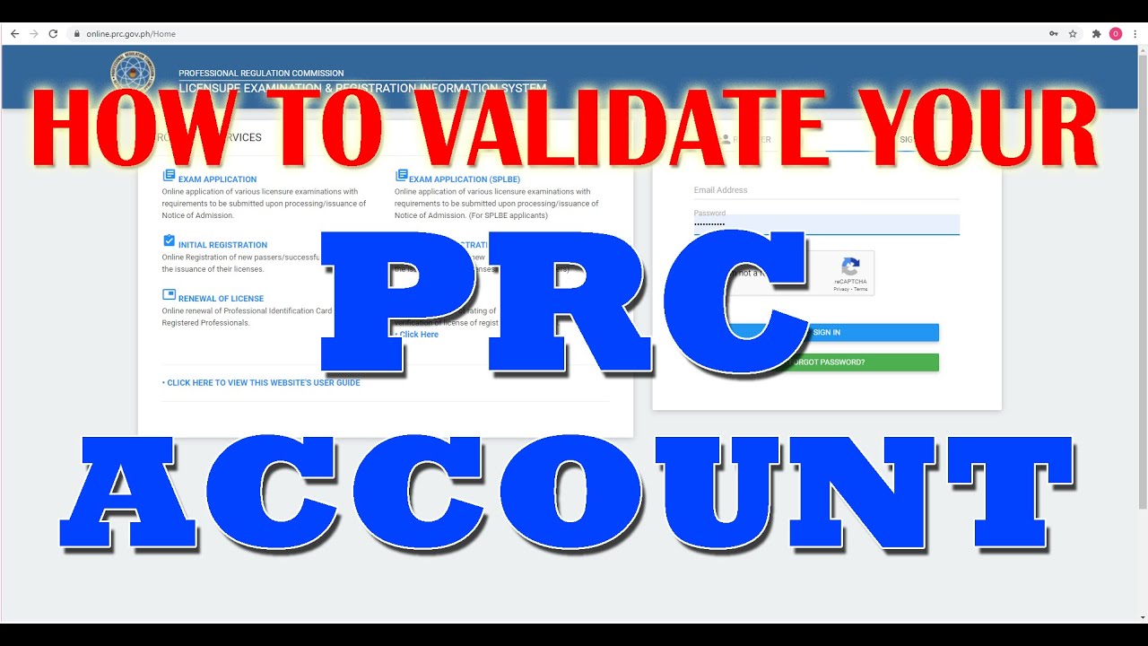HOW TO VALIDATE PRC ACCOUNT YouTube how-to-validate-prc-account-youtube
