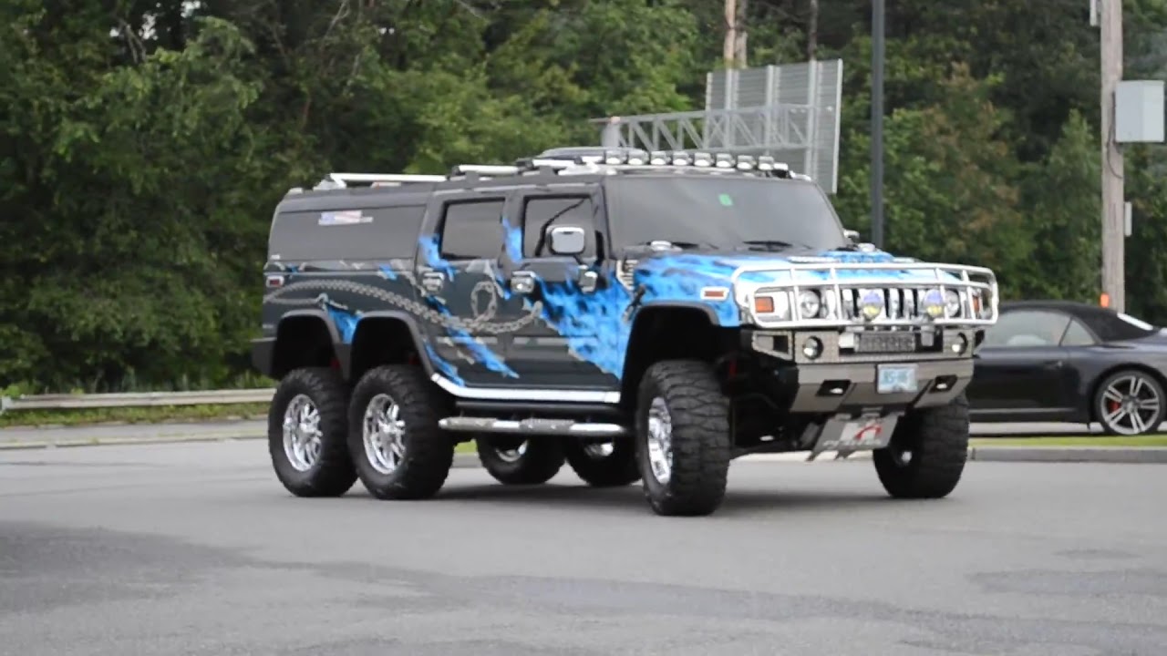 Custom 6 Wheel H2 Hummer driving! - YouTube