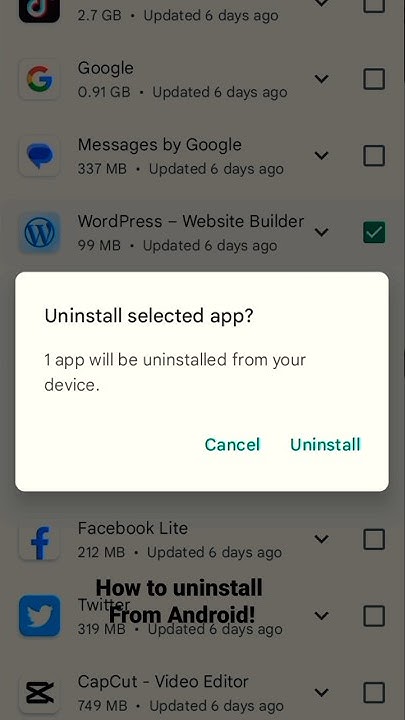 How to uninstall or delete app from Android phone or mobile #2023 # ...