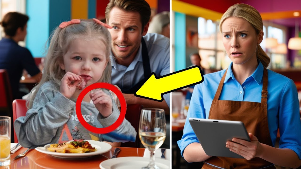 Waitress sees a girl making a hand signal in the restaurant and calls ...