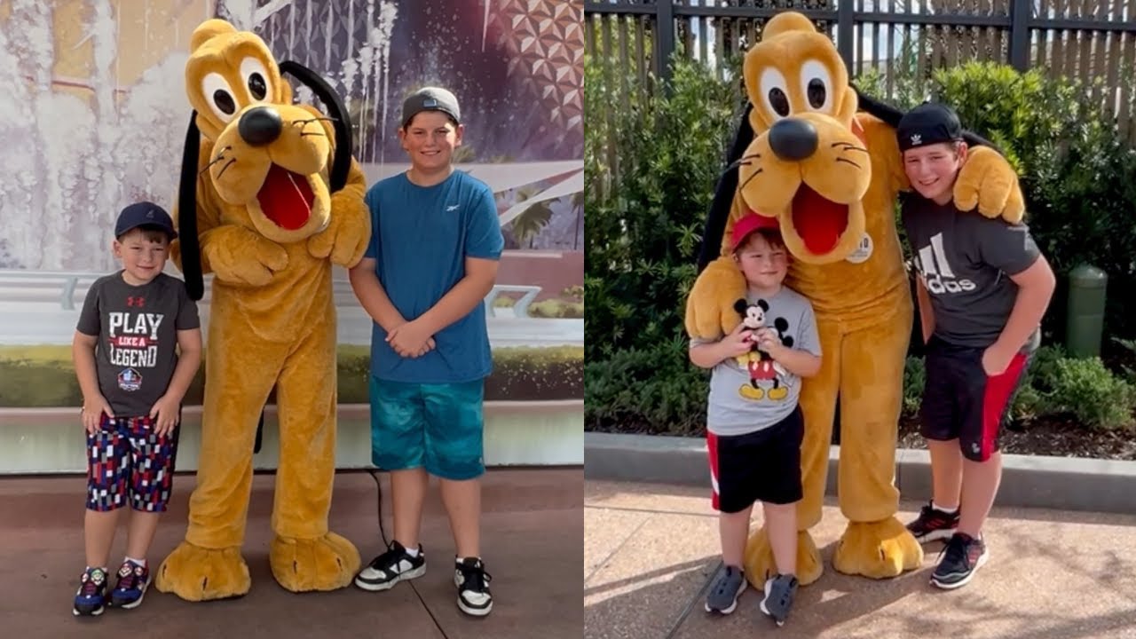 Meeting Pluto Meet & Greet (Twice) in EPCOT at Disney World - YouTube