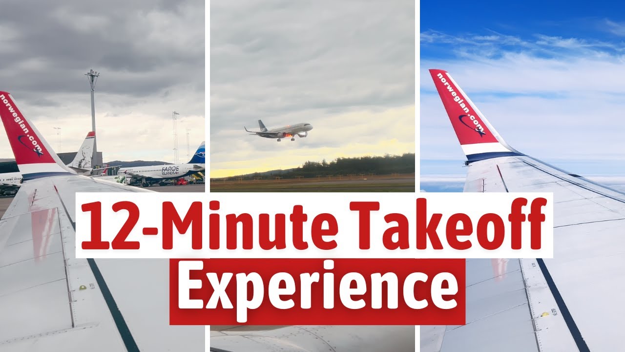 Full Takeoff Experience: Norwegian 737 from Oslo to Prague | Window ...