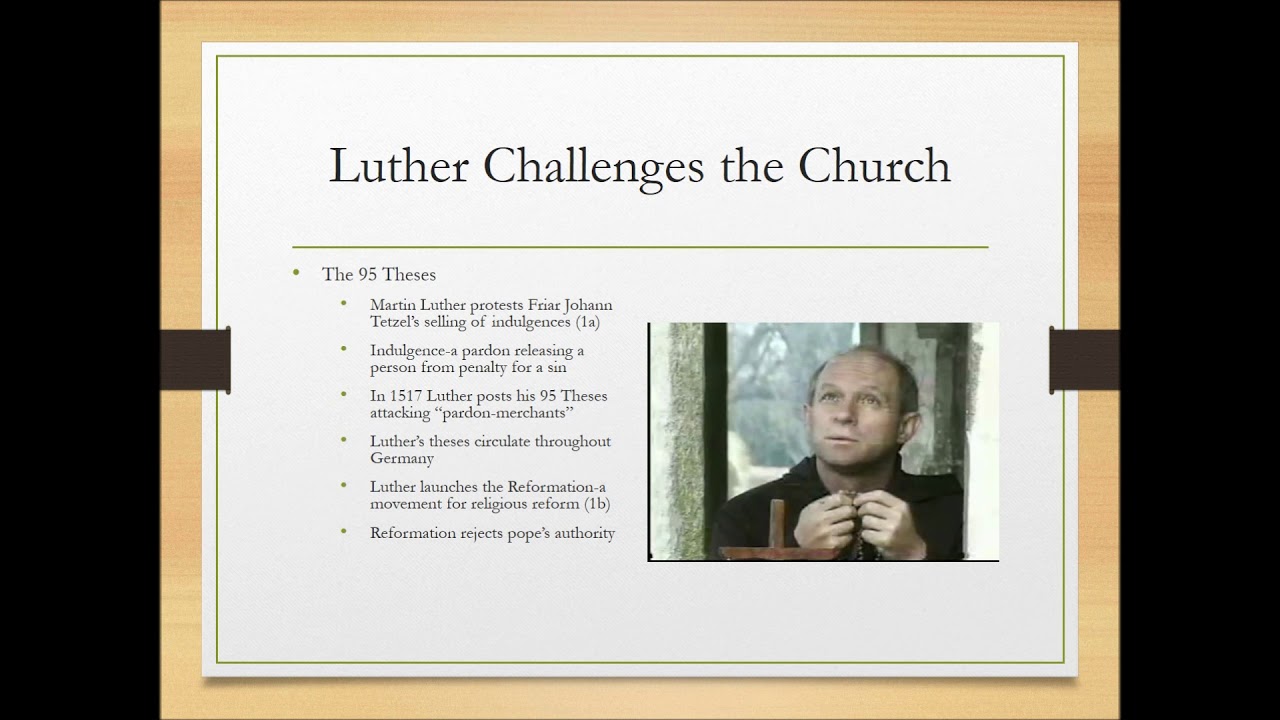 Chapter 17 3 Lesson Luther Leads the Reformation - YouTube