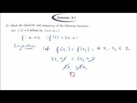 Check the injectivity and surjectivity of the functions : f:Z→Z defined by f(x) = 2x + 1 - YouTube
