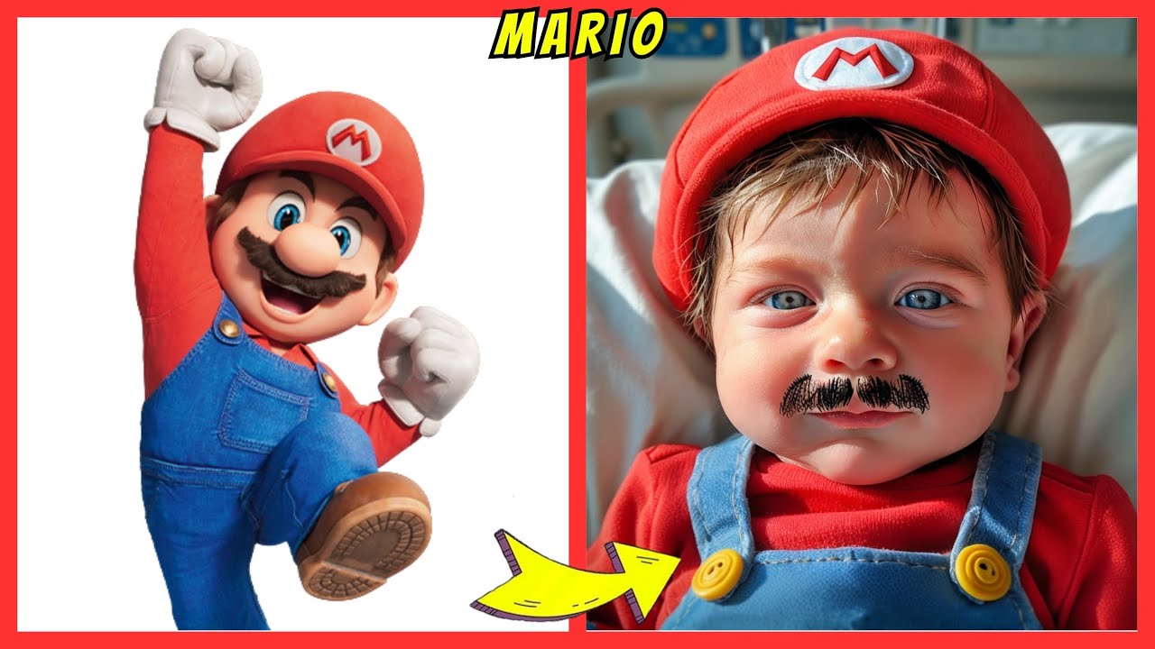 SUPER MARIO BROS MOVIE CHARACTERS AS NEW BORN BABY - YouTube