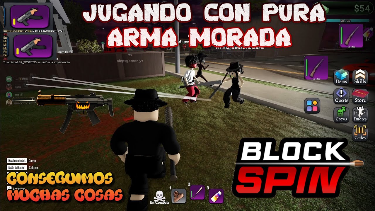 😱BLOCK SPIN 🔥JUGANDO CON PURAS ARMAS MORADAS😆CONSEGUIMOS MUCHO LOOT ...
