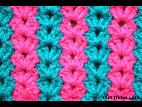 Free crochet pattern two colors vertical stripes blanket afghan rug ...