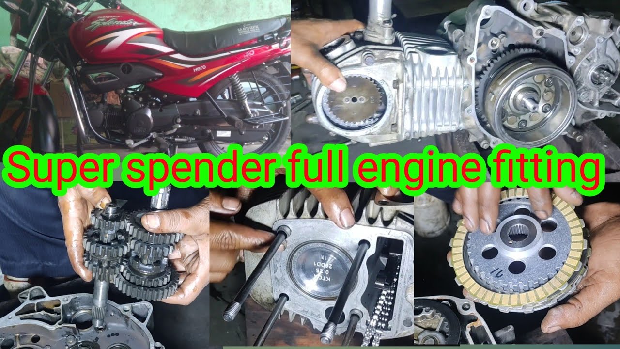 How to fitting full engine hero super spender bike ||engine fitting ...