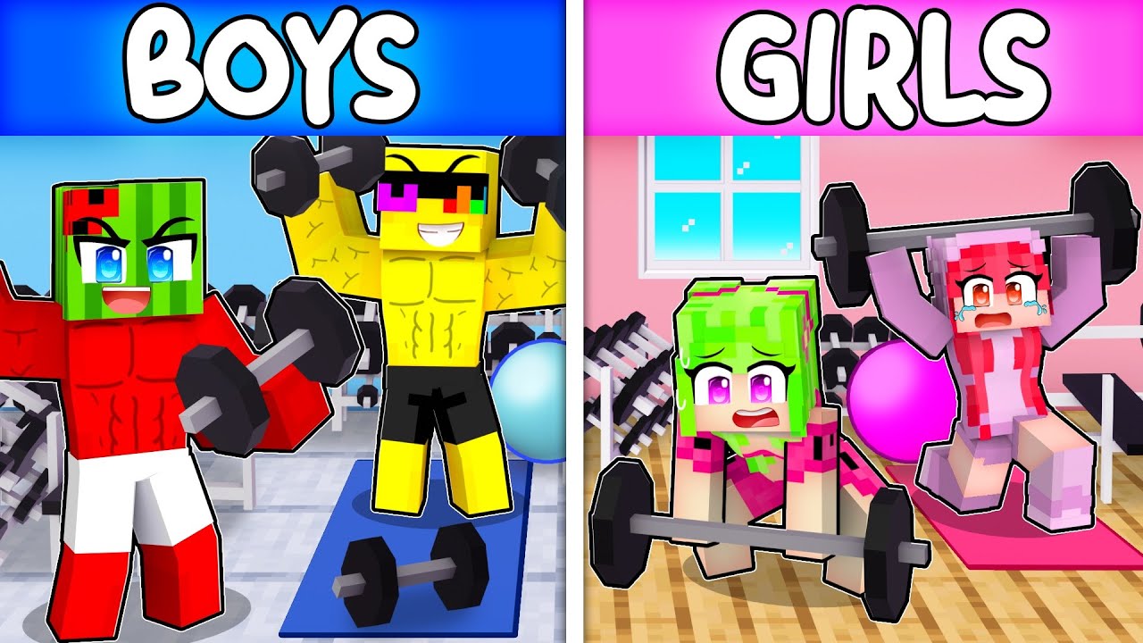 BOYS vs GIRLS GYM in Minecraft! - YouTube