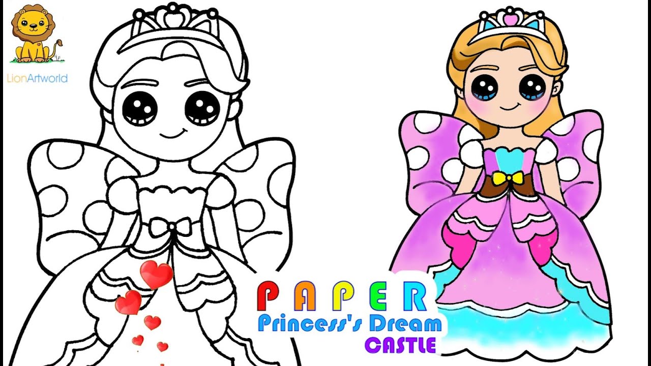 How to draw Paper Princess's Dream Castle - Step by step - YouTube