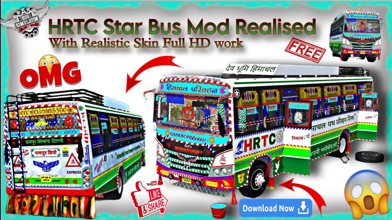 HRTC Rampur Depot Star Bus Skin & Mod ||Rampur To Delhi Star Bus Mod ...