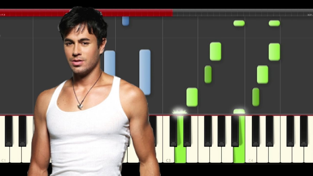 Enrique Iglesias Duele el Corazon piano midi tutorial sheet partitura ...