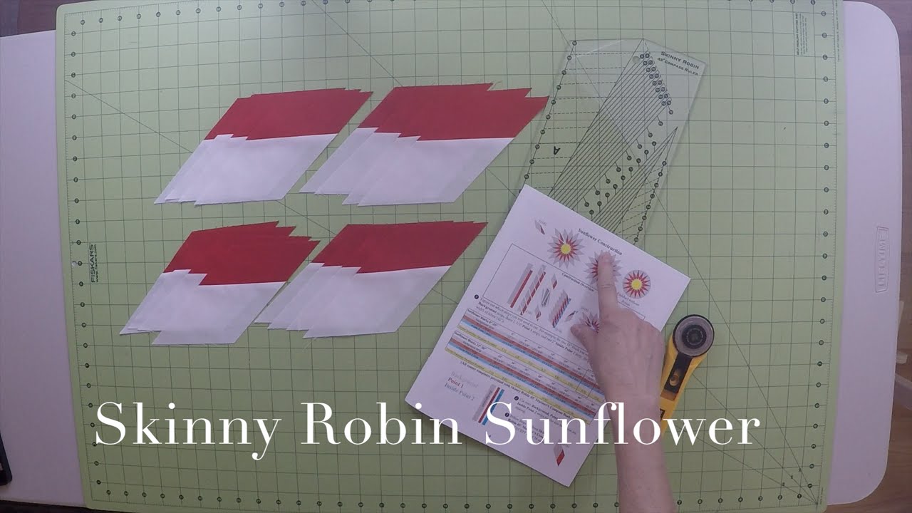 Robin Ruth Design Skinny Robin Sunflower - Strip Piecing Method - YouTube