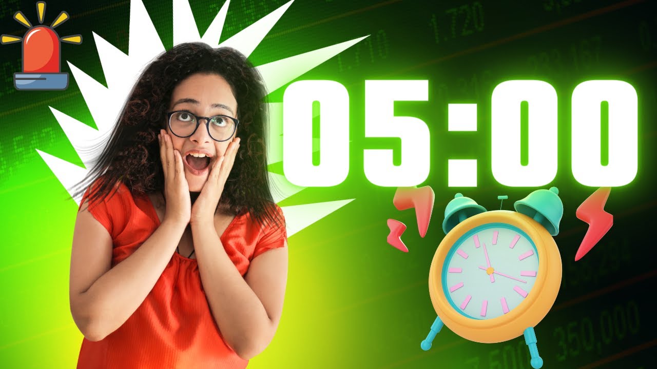 five minute timer with music and alarm - YouTube