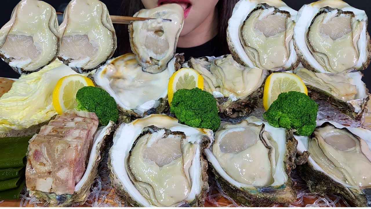 ASMR SEA FOOD ROCK OYSTERS 바위굴 리얼사운드 먹방 EATING SOUND MUKBANG (with SOJU ...