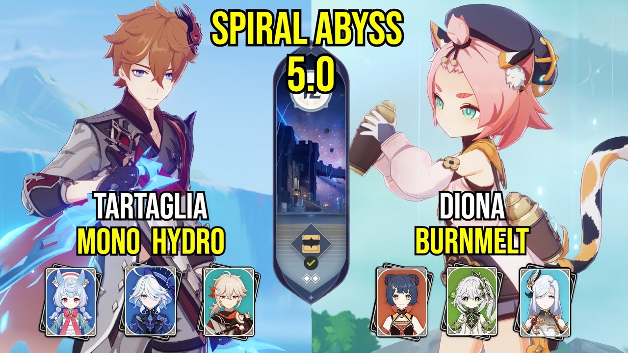 C0 Tartaglia Mono Hydro & C6 Diona Burnmelt | Spiral Abyss 5.0 ...
