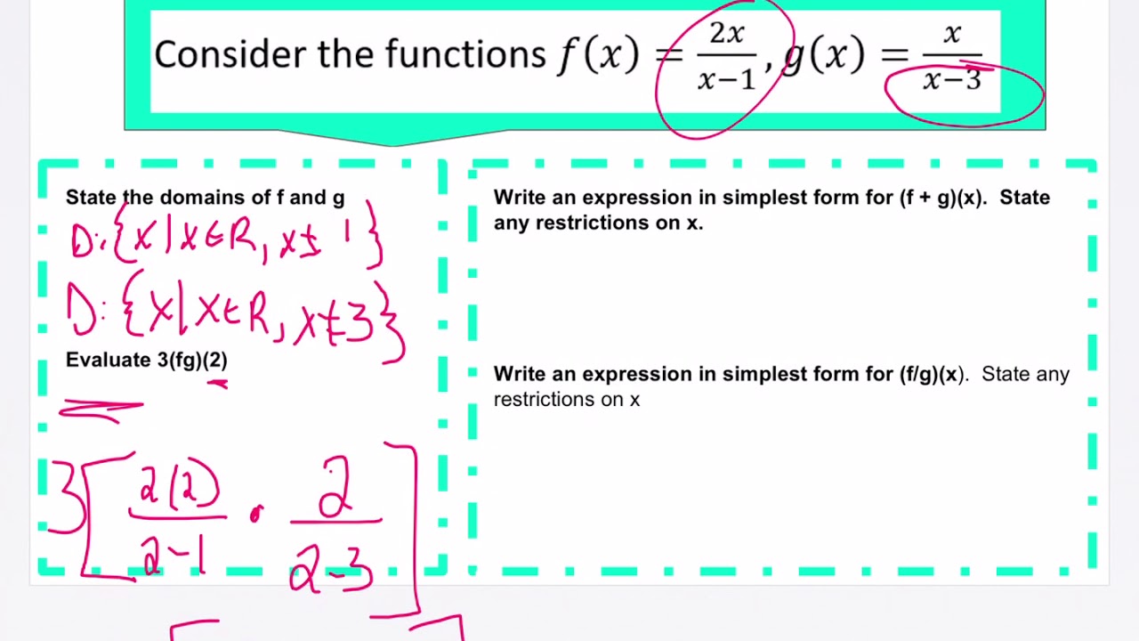 Math 30-1 - Functions/Transformations - Lesson 2 - Multiply/Divide Functions PART 2 - YouTube