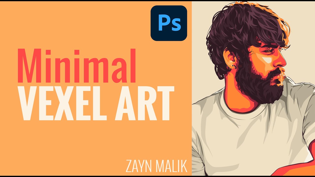 SIMPLE Vexel Art Tutorial (Time lapse) | Adobe Photoshop CC 2022 - YouTube