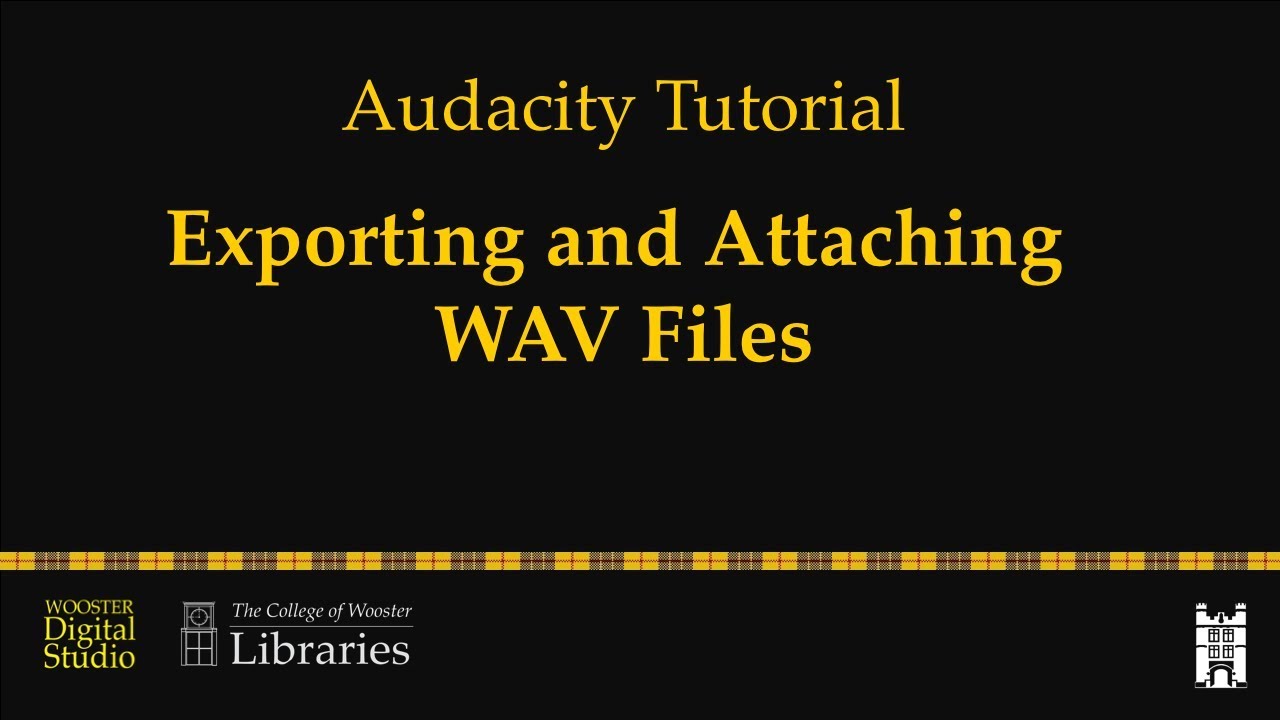 Exporting WAV files from Audacity - YouTube