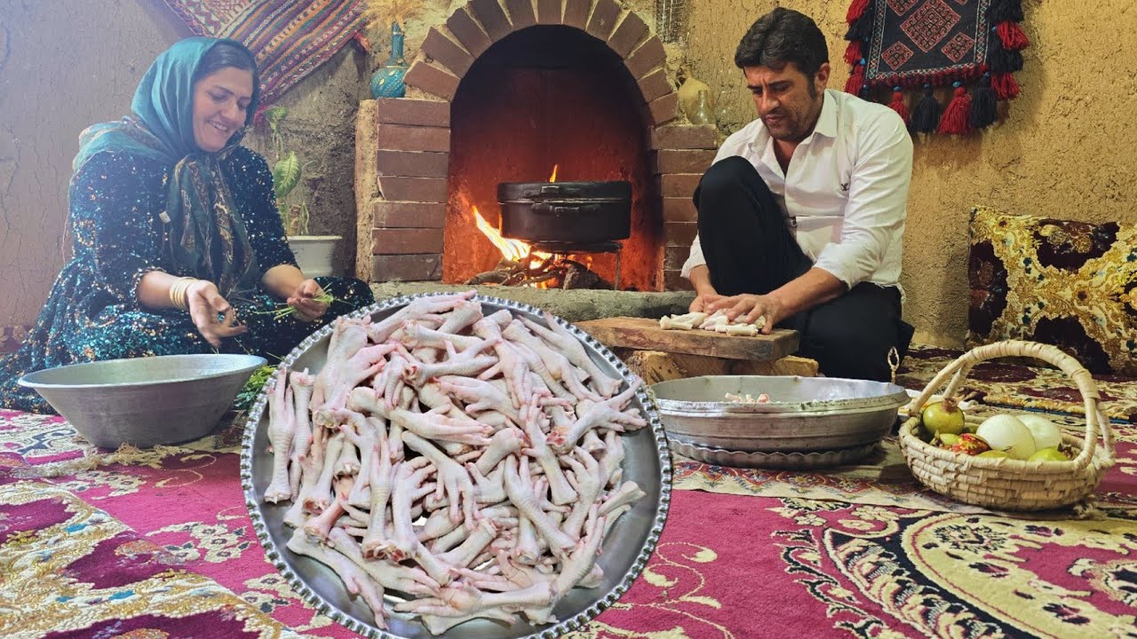 Authentic Rustic Chicken feet Stew | Traditional Cooking Over fire ...