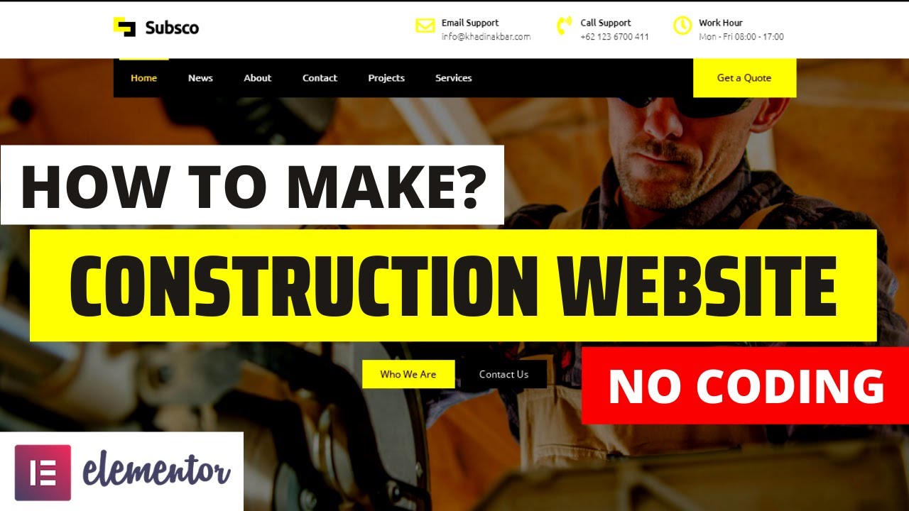 How to Create a Construction Company Website in WordPress? Elementor ...