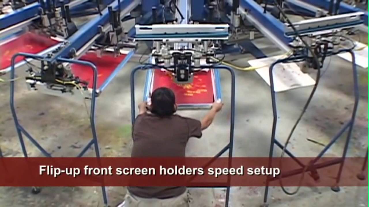 M&R’s Challenger III automatic screen printing press from DCC - YouTube