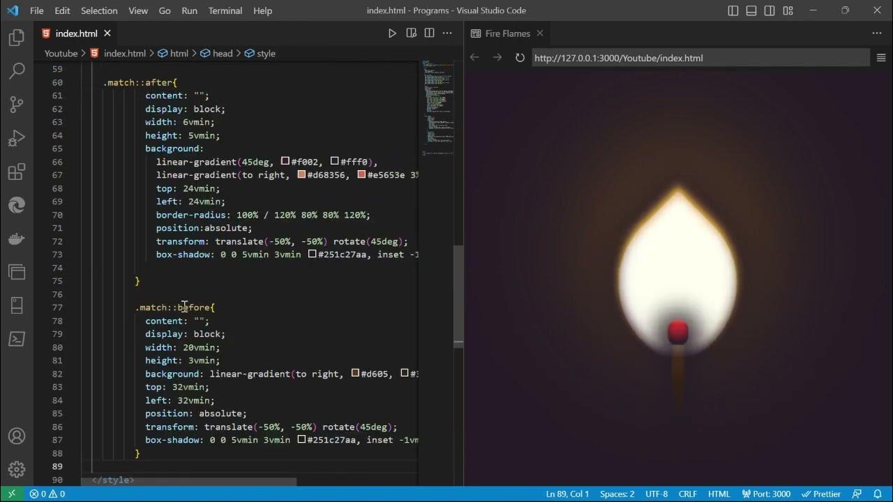 HTML & CSS Animation | A Drawing of Match Burning using HTML & CSS | Front-End Web Development ...