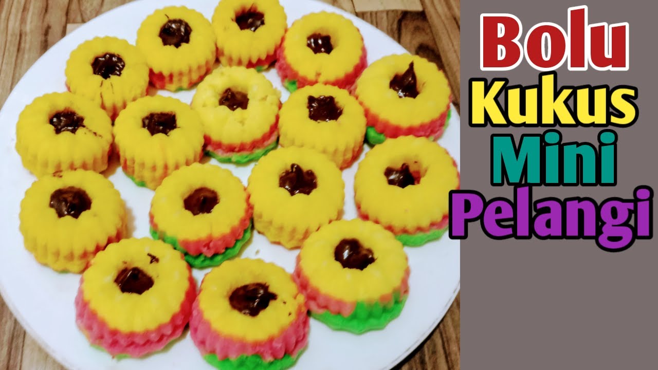 BOLU KUKUS MINI PELANGI ENAK LEMBUT LUMER DI MULUT - YouTube