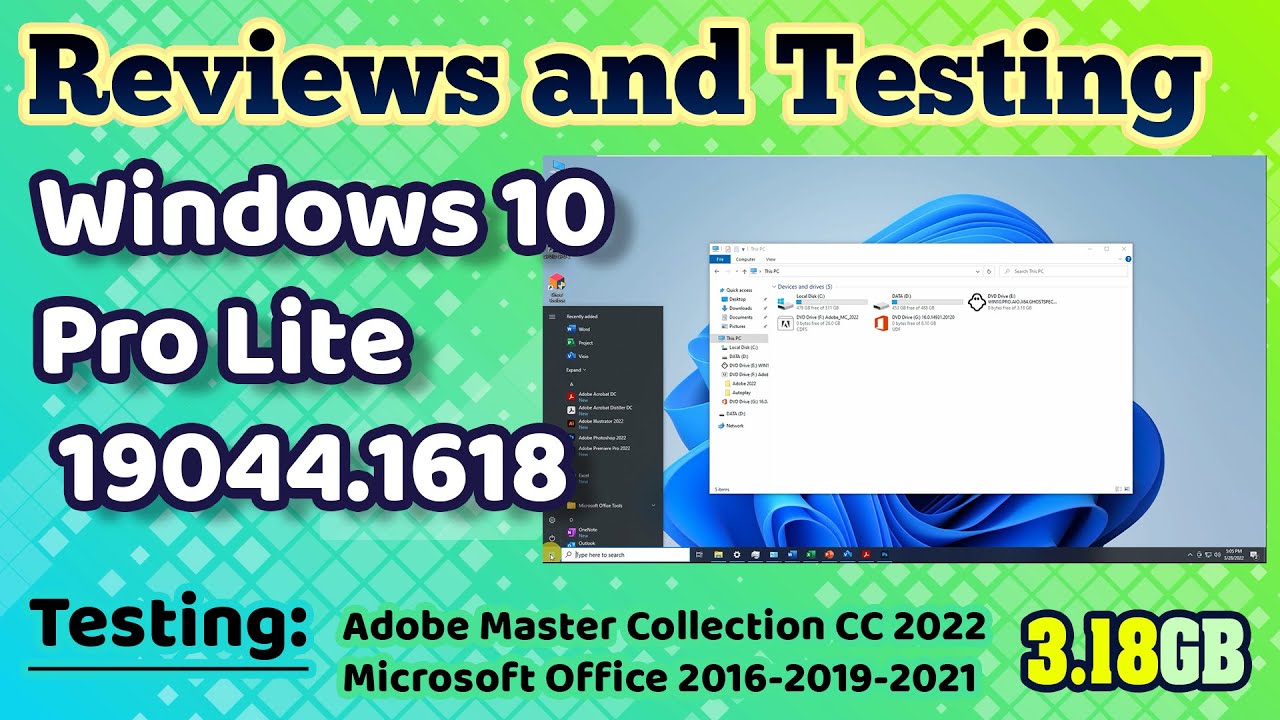 Review Windows 10 Pro Lite AIO 20H 21H 19044.1618 x64 March 2022 ...