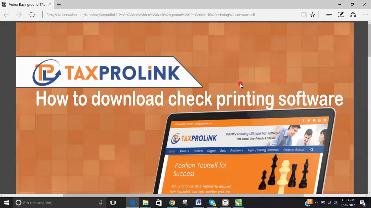 How to download check printing software in Taxprolink - YouTube