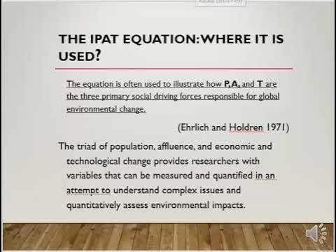 the IPAT Equation where it is used? - YouTube